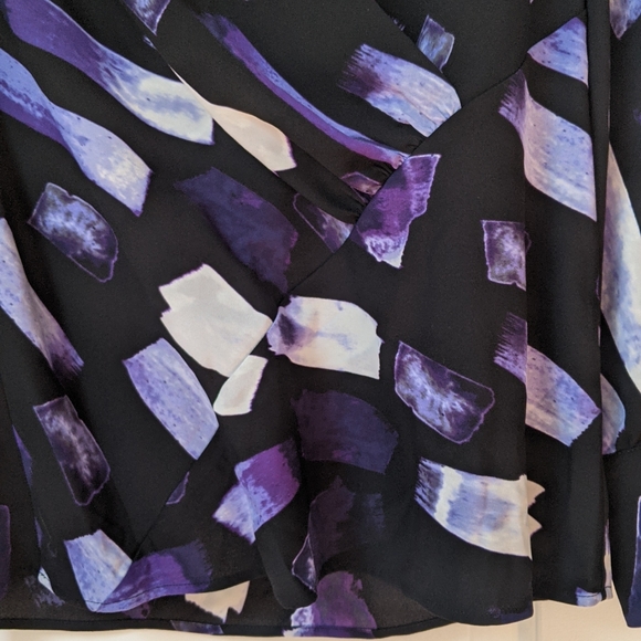 Alfani | Tops | Nwt Beautiful Black And Purple Wrap Style Top | Poshmark